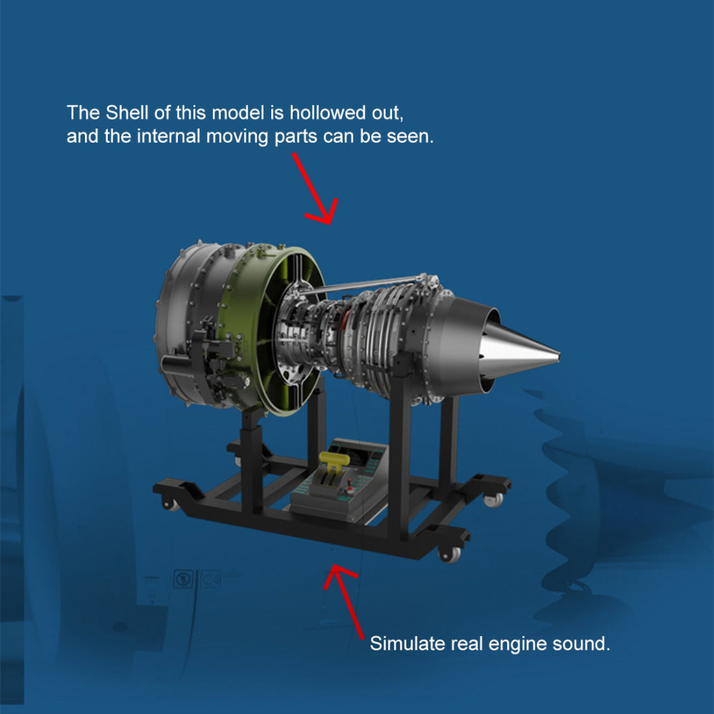 teching 1/10 dual-spool turbofan engine model kits that runs mechanical ...