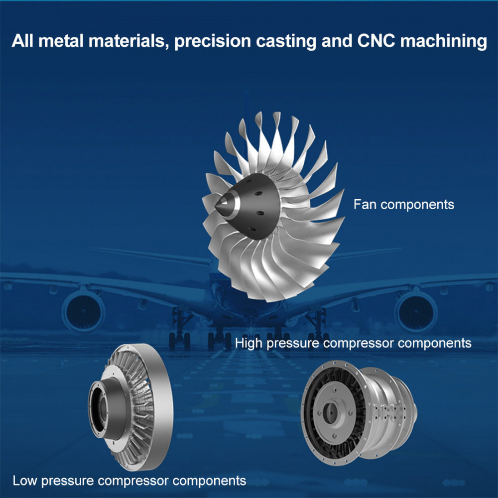 teching 1/10 dual-spool turbofan engine model kits that runs mechanical ...