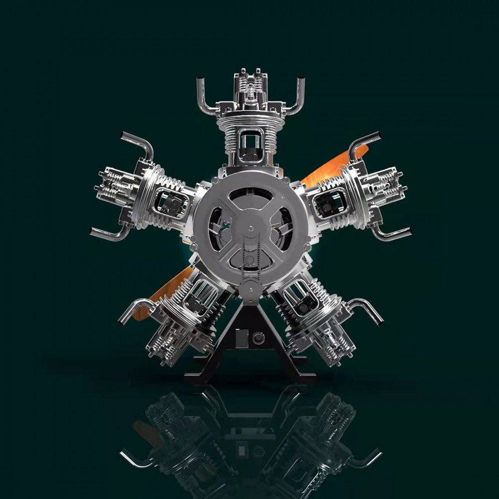 teching 1/6 scale model metal radial engine build project 250+pcs ...