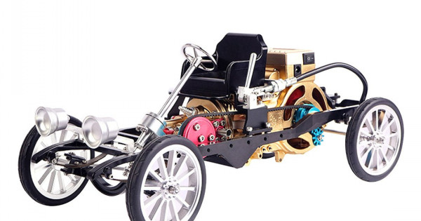 teching british retro-styled metal single cylinder engine car vehicle ...