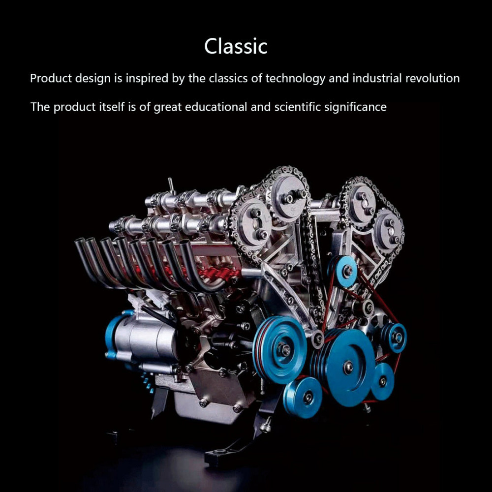 v8 engine teching 3d metal mechanical engine model science experiment ...